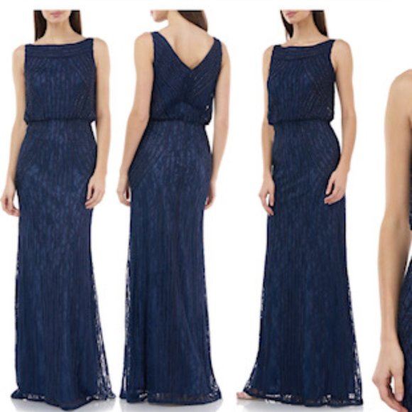 JS Collections | Dresses | Js Collection Beaded Boatneck Gown Nwt Size ...